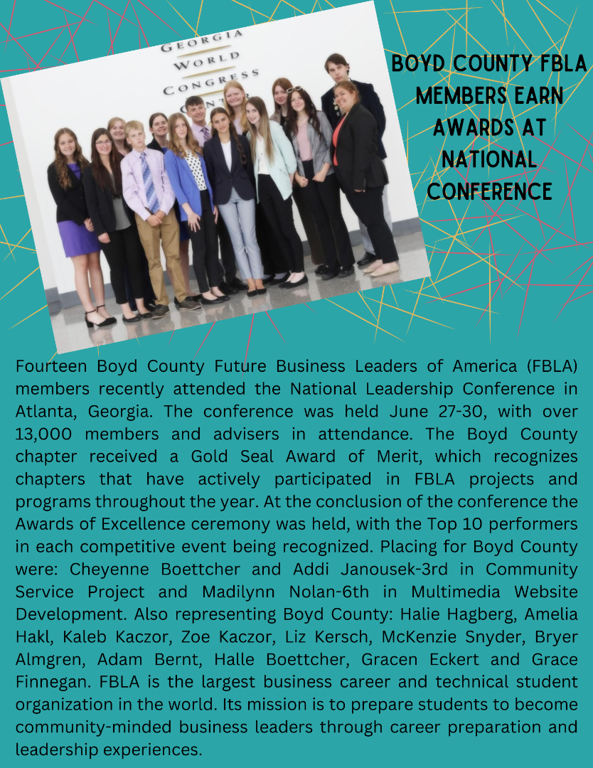 Boyd County Schools - BC FBLA National Convention Results