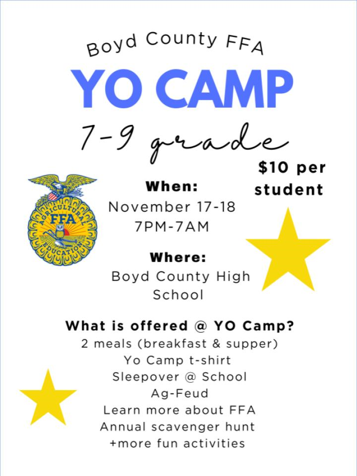 Boyd County Schools - 2023 FFA Yo Camp